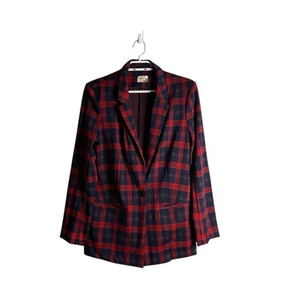 Oak & Ivy | Jackets & Coats | Oak Ivy Womens Red Plaid Notch Lapel ...